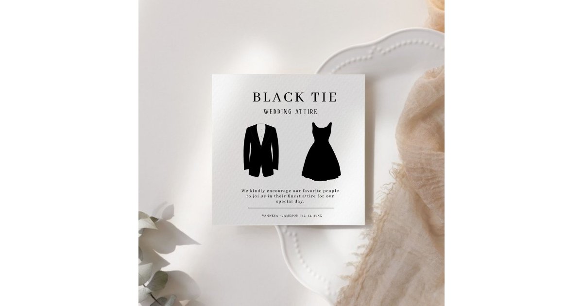 Elegant Guest dress code card, wedding attire Enclosure Card | Zazzle