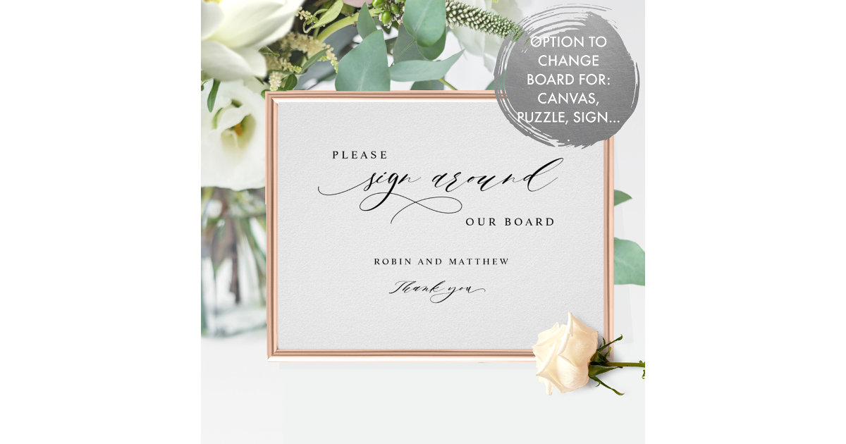 Elegant Guests "Sign Around" Board Sign | Zazzle