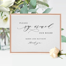 Elegant Guests "Sign Around" Board Sign | Zazzle