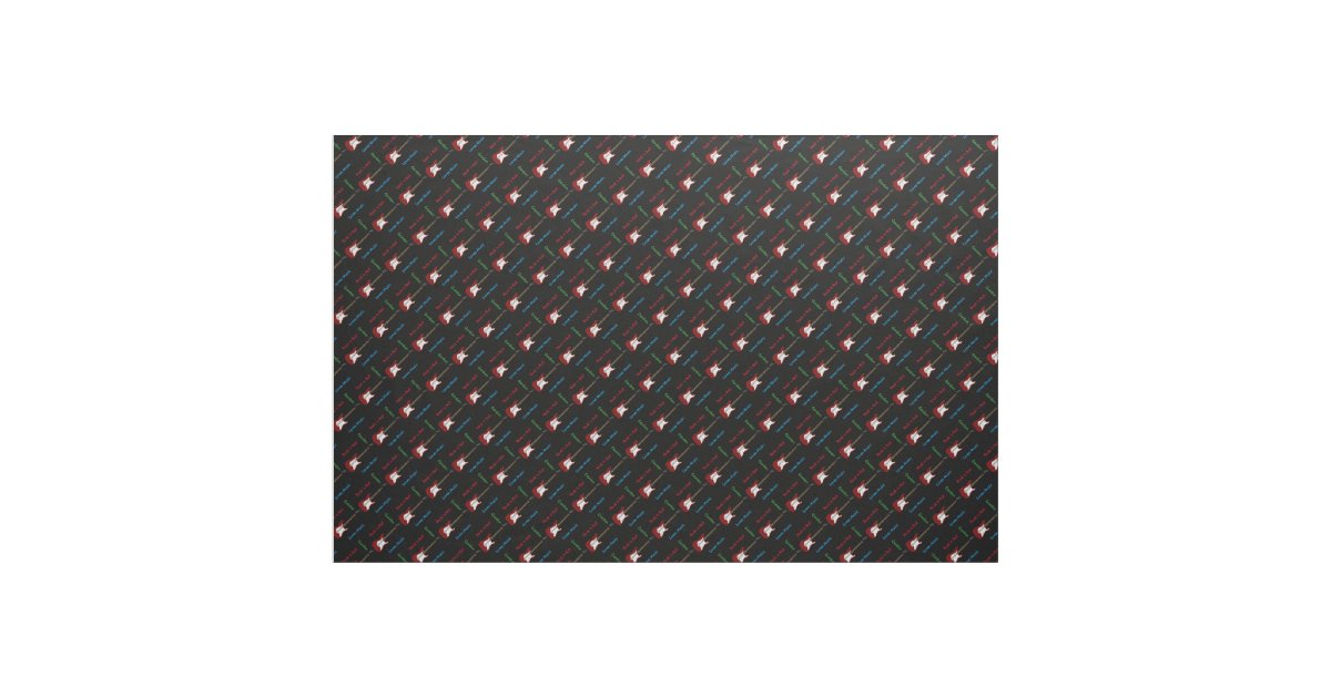 Elegant Guitar Print Fabric | Zazzle