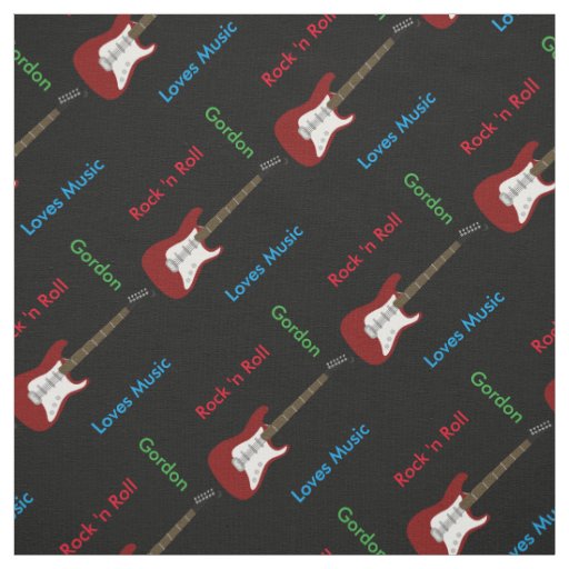 Elegant Guitar Print Fabric | Zazzle