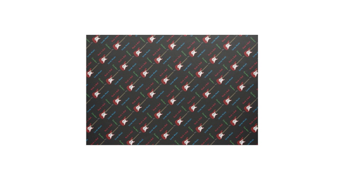 Elegant Guitar Print Fabric | Zazzle