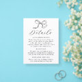 Elegant Hand-Drawn Bow Wedding Letterpress Enclosure Card | Zazzle