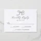 Elegant Hand-Drawn Bow Wedding Letterpress RSVP Cards | Zazzle