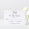 Elegant Hand-Drawn Bow Wedding Letterpress RSVP Cards | Zazzle