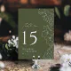 Elegant hand drawn floral sage green wedding Table Number | Zazzle