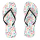 Elegant hand-drawn pink floral design flip flops | Zazzle