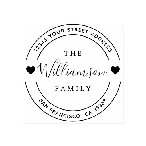 Elegant Hand Lettering Heart Rubber Stamp | Zazzle