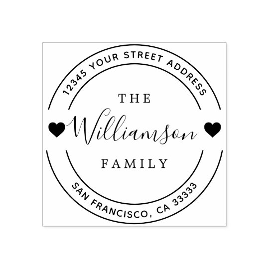 Elegant Hand Lettering Heart Rubber Stamp | Zazzle.com