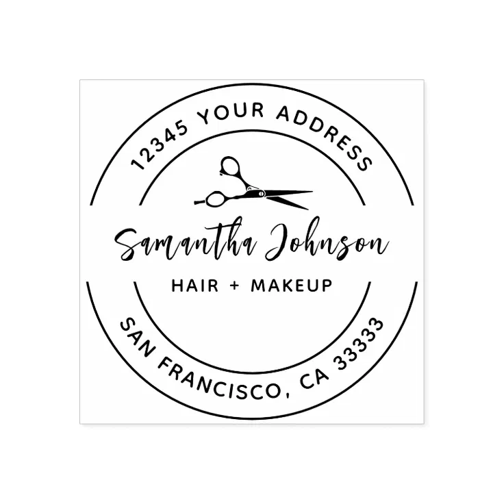 Elegant Hand Lettering Salon Rubber Stamp | Zazzle