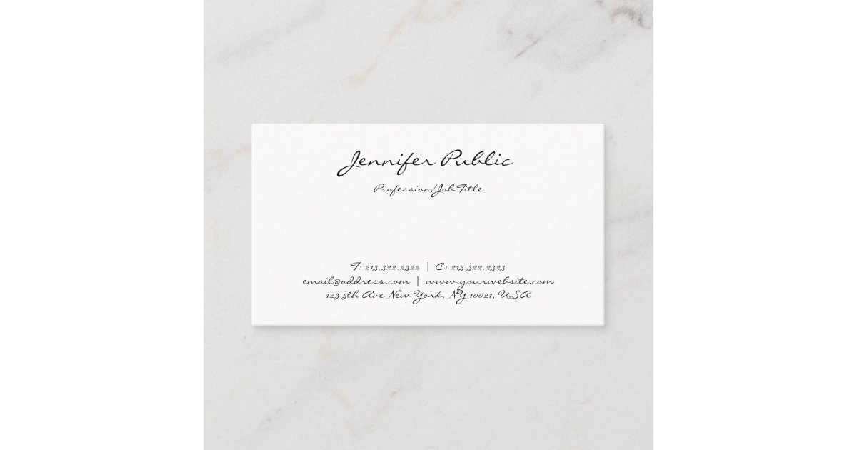 Elegant Hand Script Text Simple Template Modern Business Card | Zazzle