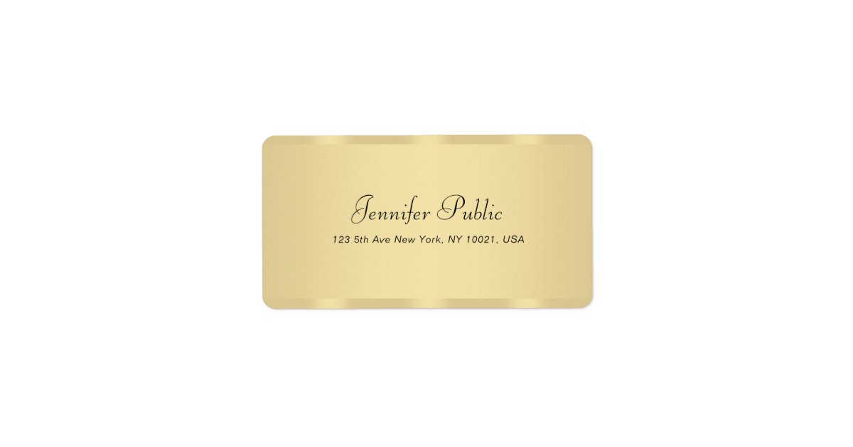Elegant Handwriting Modern Hand Script Faux Gold Label | Zazzle