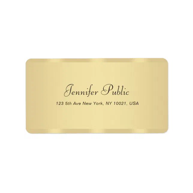 Elegant Handwriting Modern Hand Script Faux Gold Label | Zazzle