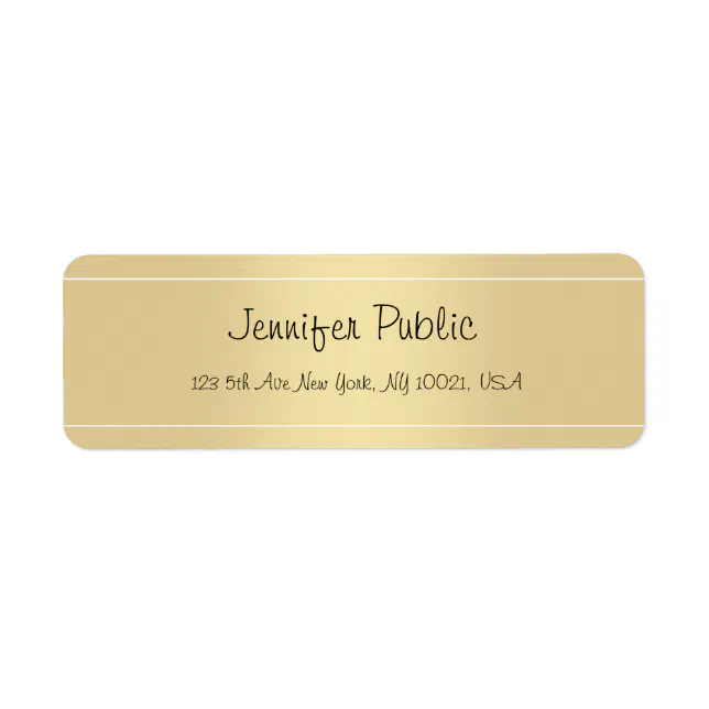 Elegant Handwriting Script Gold Template Modern Label | Zazzle