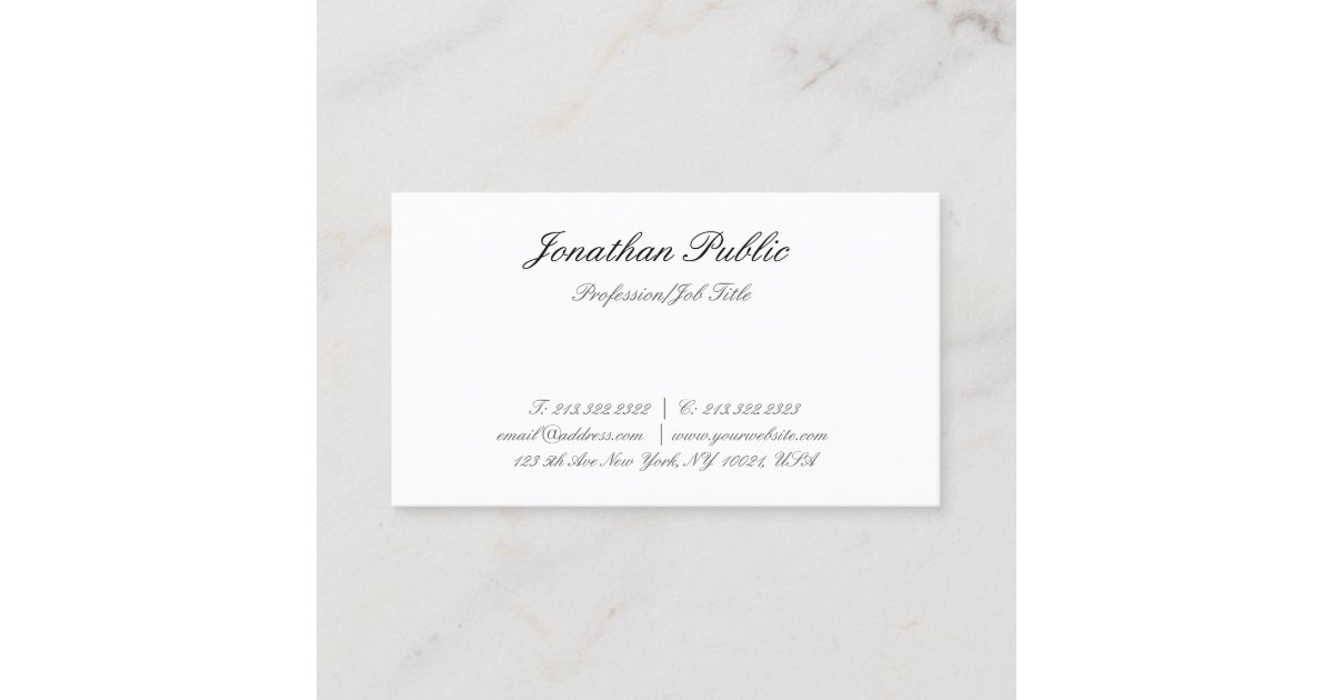 Elegant Handwriting Script Text Modern Template Business Card | Zazzle