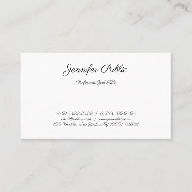 Elegant Handwriting Script Text Simple Template Business Card | Zazzle