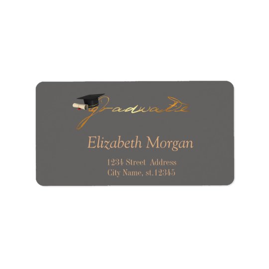 Elegant Handwritten Graduate Cap Label | Zazzle.com