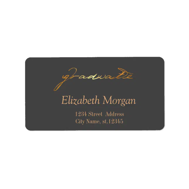 Elegant Handwritten Graduate Label | Zazzle