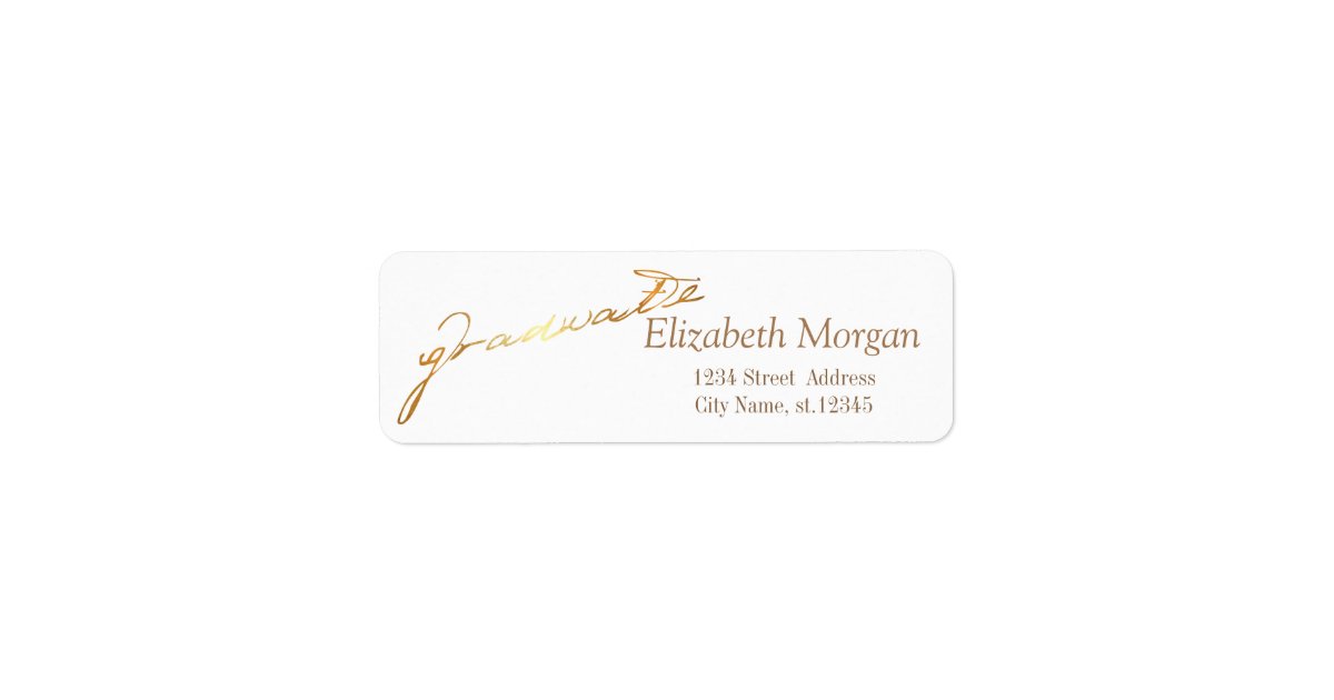 Elegant Handwritten Graduate, White Label | Zazzle