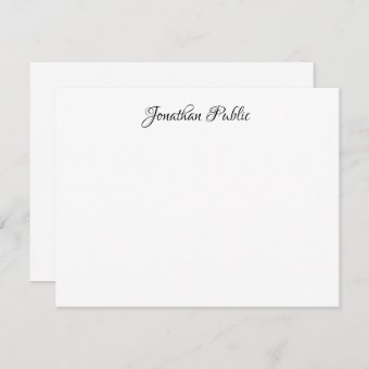 Elegant Handwritten Name Text Personalized Flat Note Card | Zazzle