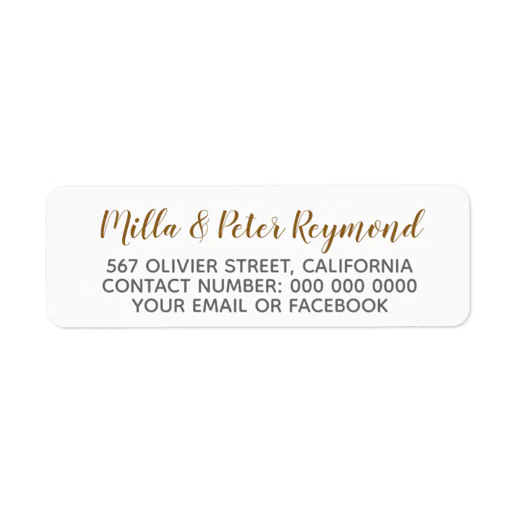 elegant handwritten names + address information label | Zazzle