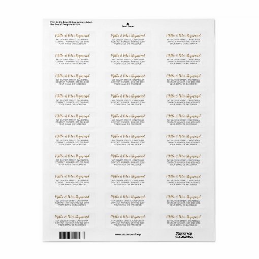 Elegant handwritten names + address information label | Zazzle