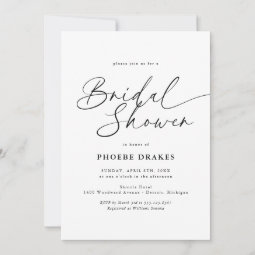 Elegant Handwritten Script Bridal Shower Invitation | Zazzle