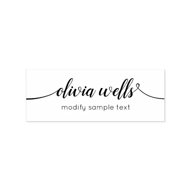 Elegant Handwritten Script Calligraphy Rubber Stamp | Zazzle