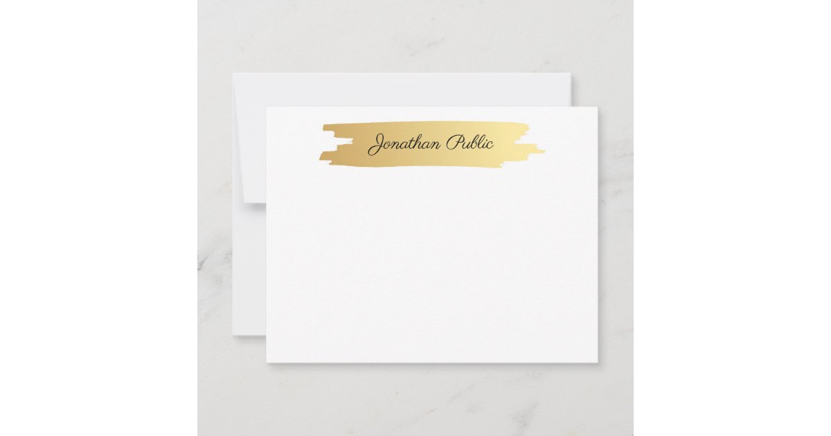Elegant Handwritten Script Gold White Template | Zazzle
