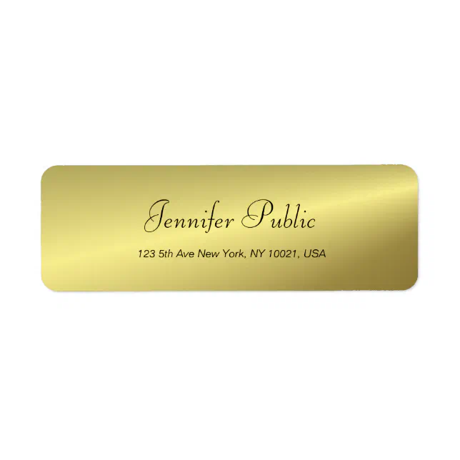 Elegant Handwritten Script Modern Gold Template Label | Zazzle