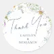 Elegant Handwritten Wildflower Thank You Sticker | Zazzle
