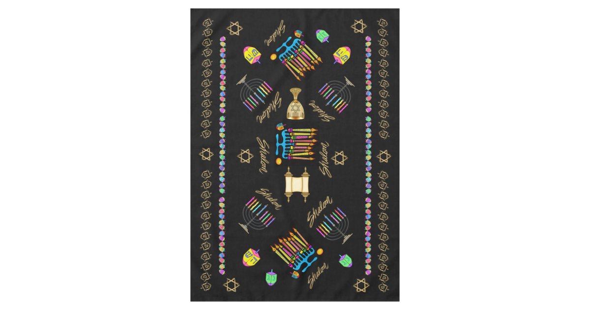 Elegant Hanukkah Chanukah Tablecover Tablecloth | Zazzle