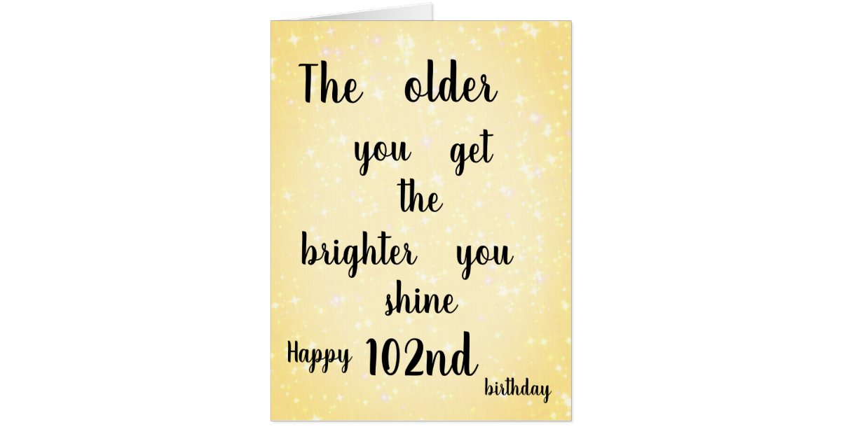 Elegant Happy 102nd Birthday Card | Zazzle