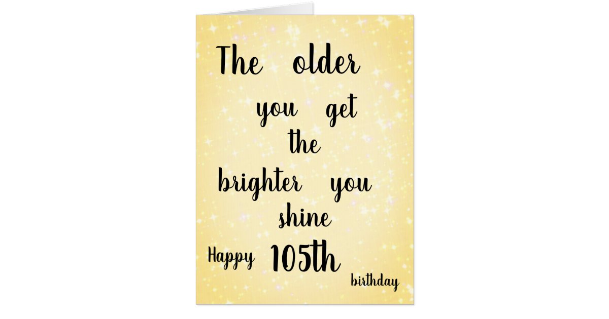Elegant Happy 105th Birthday Card | Zazzle