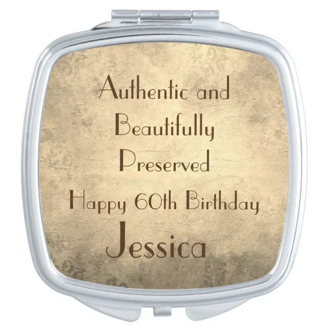 Elegant Happy 60th Birthday keepsake Compact Mirror | Zazzle