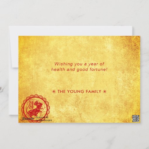 Elegant Happy Chinese New Year of the Rat 2020 Holiday Card | Zazzle
