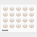 Elegant Happy Easter Bunny Wildflower Floral Classic Round Sticker | Zazzle