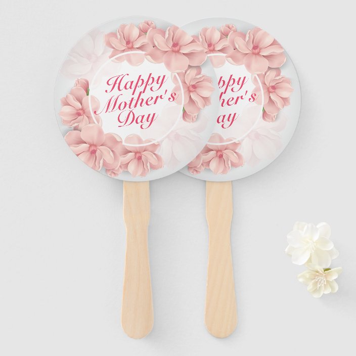 Elegant Happy Mother's Day Floral Frame Hand Fan | Zazzle.com