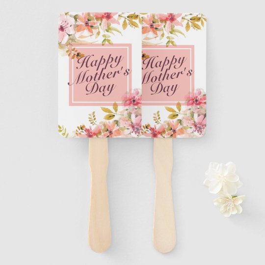 Elegant Happy Mother's Day Floral Frame Hand Fan | Zazzle.com