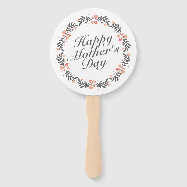 Elegant Happy Mother's Day Floral Hand Fan | Zazzle