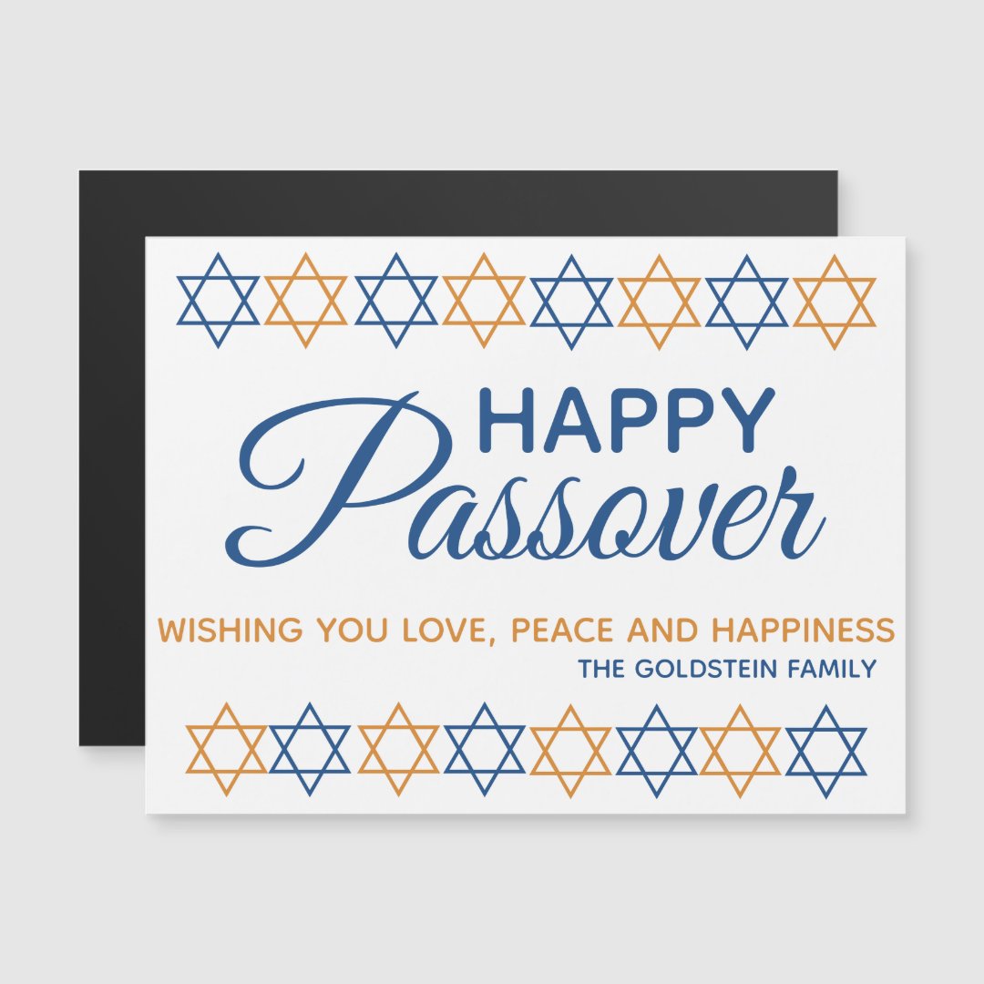 Elegant Happy Passover Blue and Gold Star of David | Zazzle