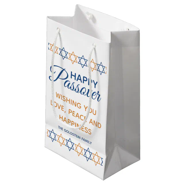 Elegant Happy Passover Star of David Personalized Small Gift Bag | Zazzle