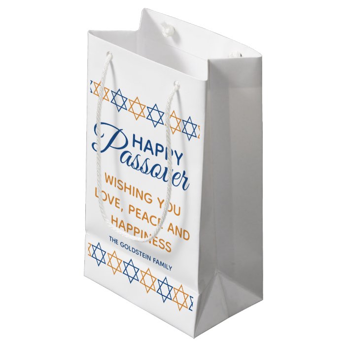 Elegant Happy Passover Star of David Personalized Small Gift Bag ...
