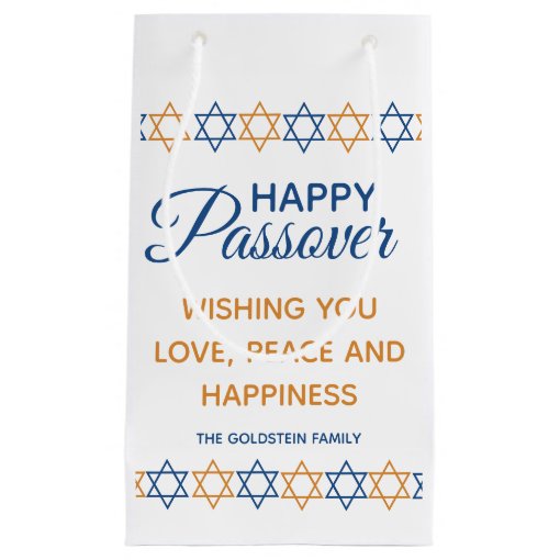 Elegant Happy Passover Star of David Personalized Small Gift Bag | Zazzle