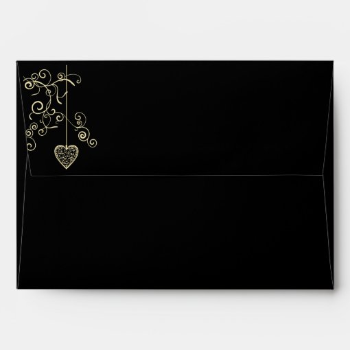 Elegant Heart Golden Wedding Anniversary Envelope | Zazzle