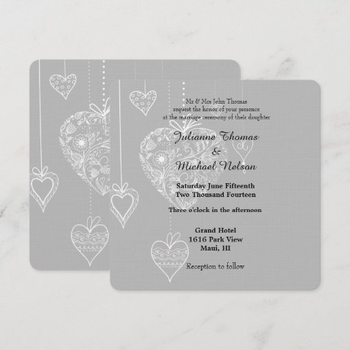 Elegant Hearts Wedding Invitation | Zazzle