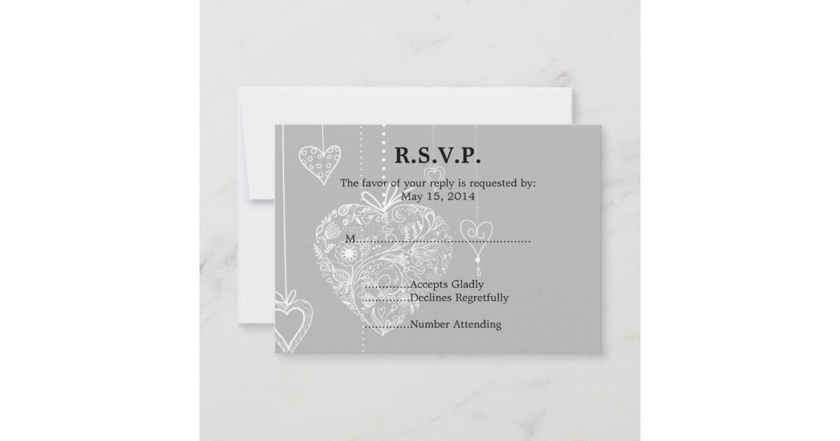 Elegant Hearts Wedding RSVP | Zazzle