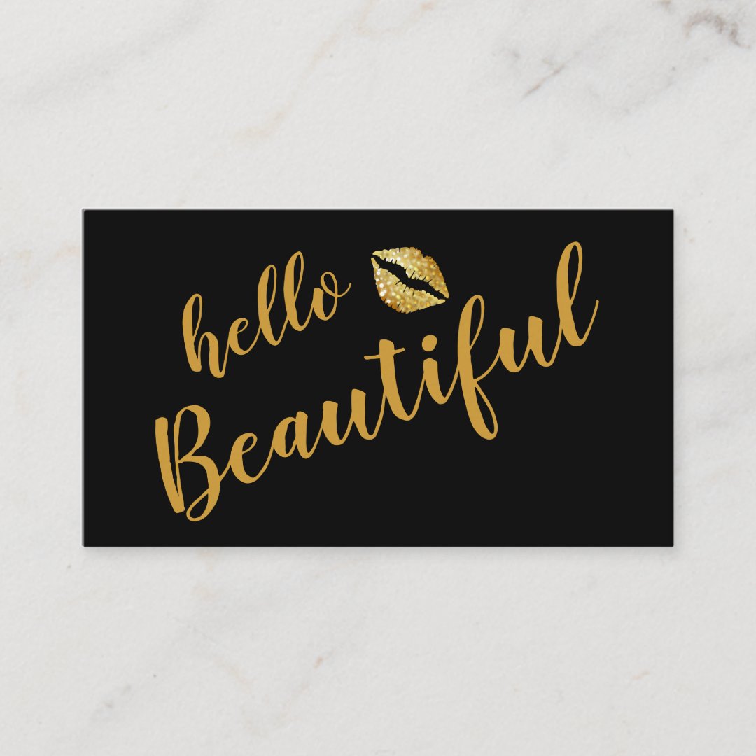 Elegant Hello Beautiful Makeup Artist Business Card | Zazzle
