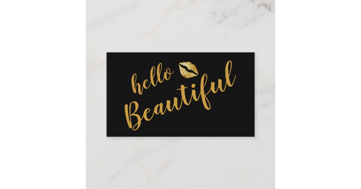 Elegant Hello Beautiful Makeup Artist Business Card | Zazzle