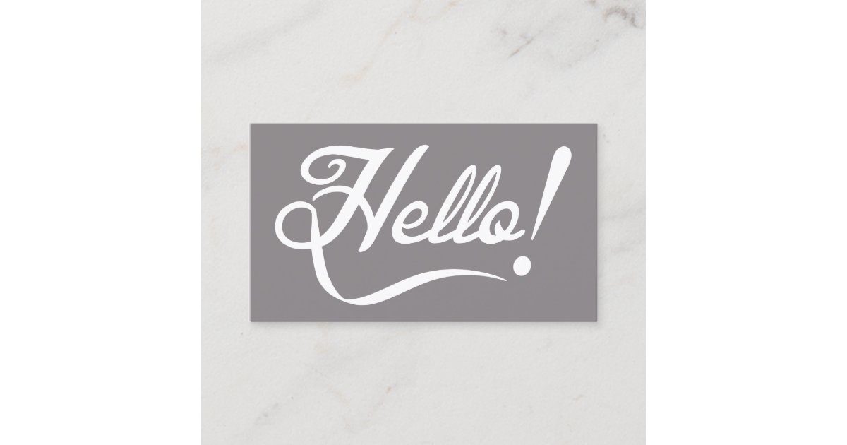 Elegant Hello Business Card | Zazzle